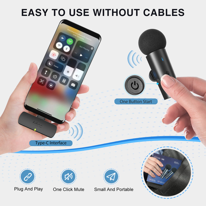 FIFINE M8 Dual Wireless Lapel Microphones – FIFINE Official