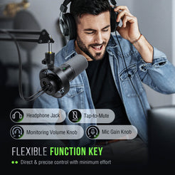 FIFINE AmpliTank K688CT USB/XLR Dynamic Microphone Kit with Boom Arm S ...
