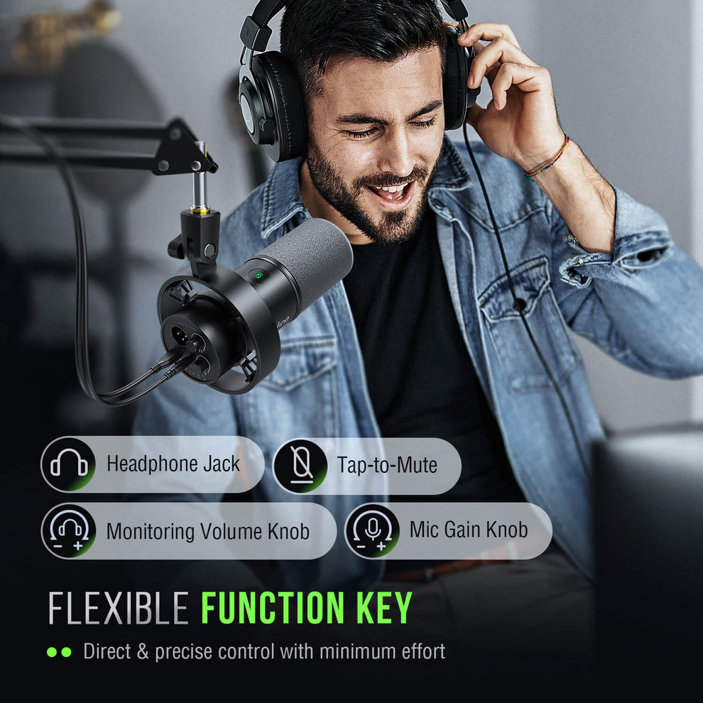 FIFINE AmpliTank K688CT Dynamic Microphone Kit with Boom Arm Stand ...