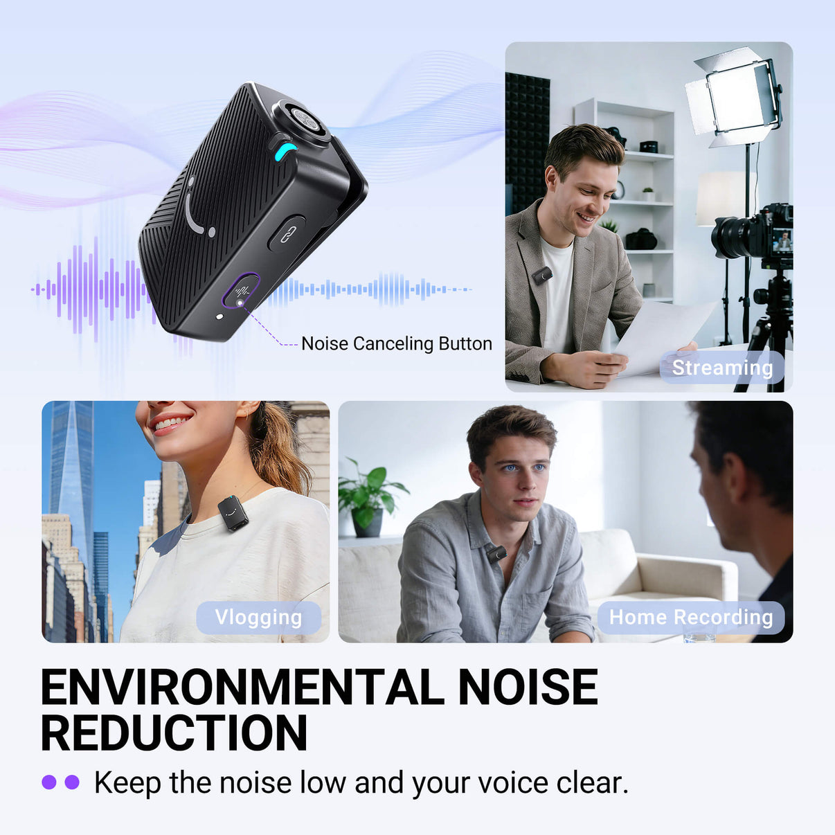 FIFINE M9 Dual Wireless Lav Microphones System with Changing Case ...
