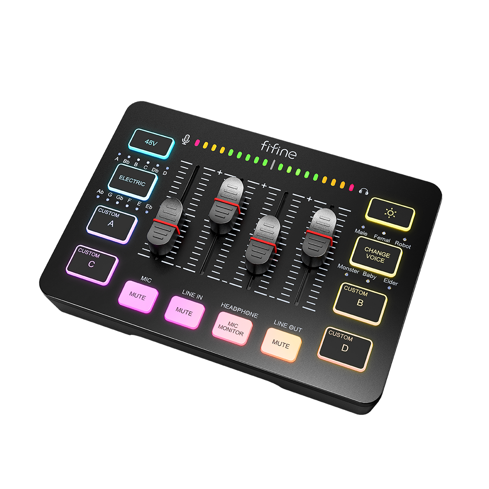 FIFINE AmpliGame SC3 Gaming Audio Mixer with RGB – FIFINE Official