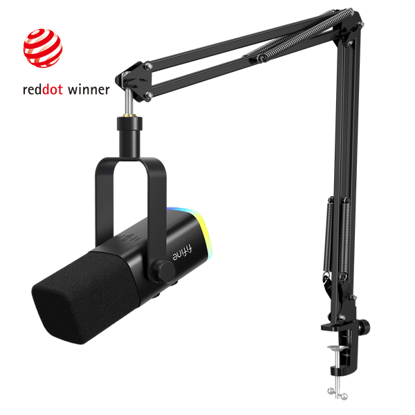 FIFINE AmpliGame AM8T USB/XLR Dynamic Microphone Kit with Boom Arm Sta ...