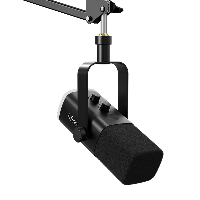 FIFINE AmpliGame AM8T Dynamic Microphone Kit with Boom Arm Stand ...