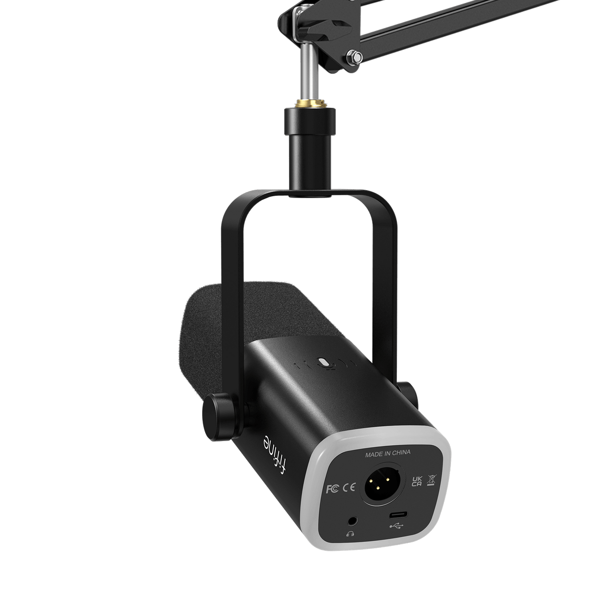 FIFINE AmpliGame AM8T USB/XLR Dynamic Microphone Kit with Boom Arm Sta ...