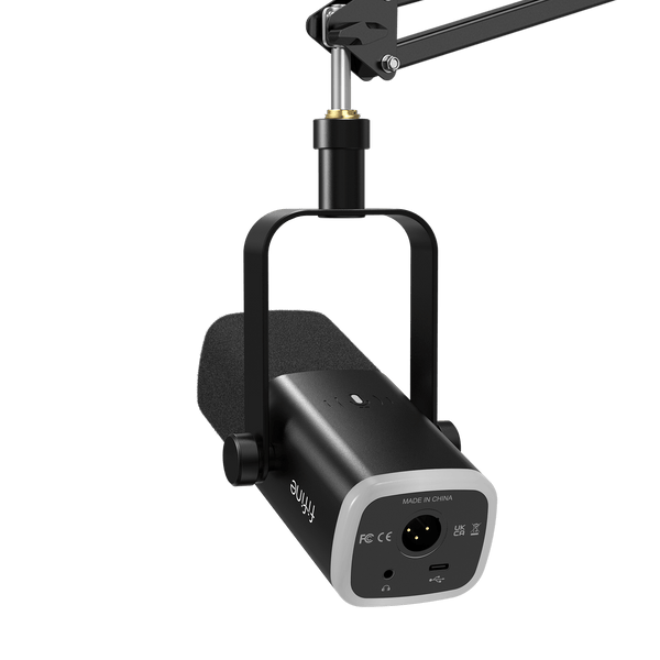FIFINE AmpliGame AM8T USB/XLR Dynamic Microphone Kit with Boom Arm Sta ...