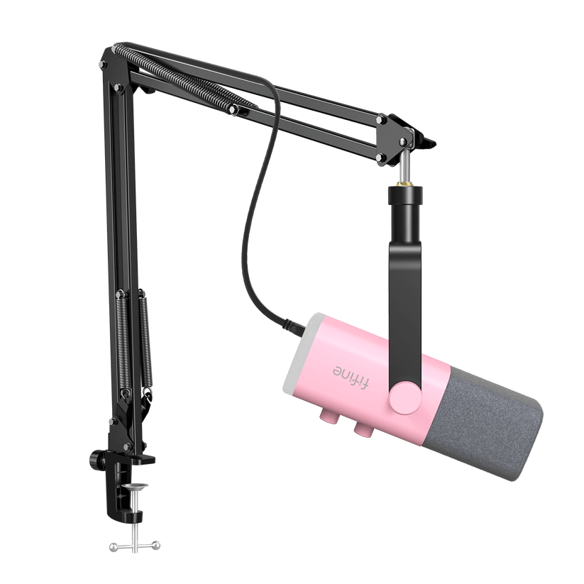 FIFINE AmpliGame AM8T USB/XLR Dynamic Microphone Kit with Boom Arm Sta ...