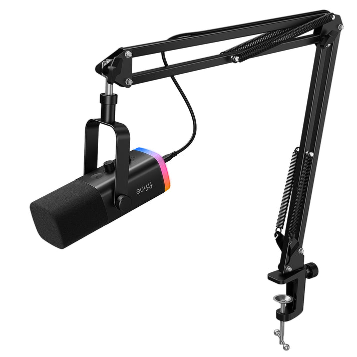 FIFINE AmpliGame AM8T Dynamic Microphone Kit with Boom Arm Stand ...
