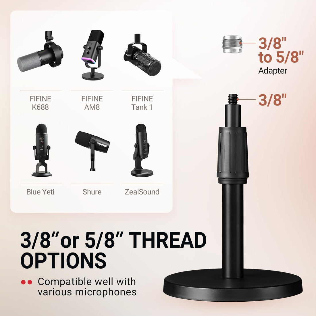 FIFINE Recording Bundle: K688 Dynamic Microphone + BS1 Desktop Mic Sta ...