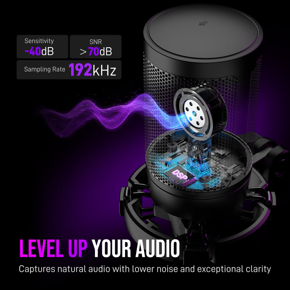 FIFINE AmpliGame A6T Condenser Microphone Kit with Boom Arm Stand ...