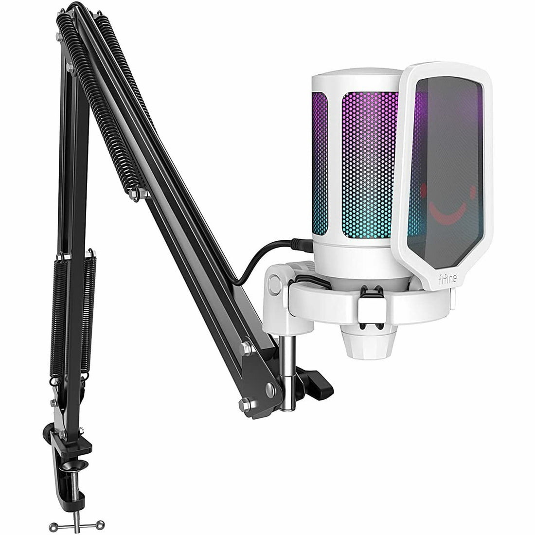 FIFINE AmpliGame A6T USB Condenser Microphone Kit with Boom Arm Stand ...