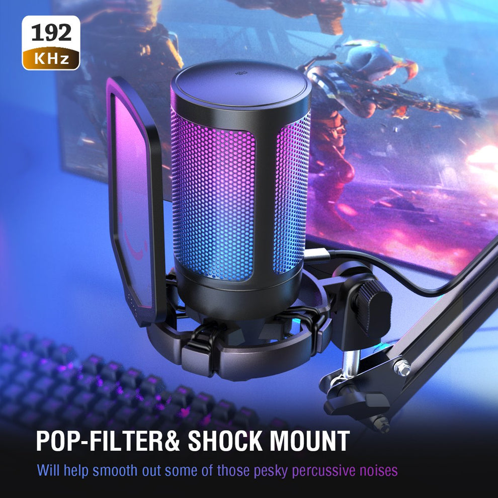 FIFINE AmpliGame A6V USB Condenser Microphone with RGB – FIFINE Official