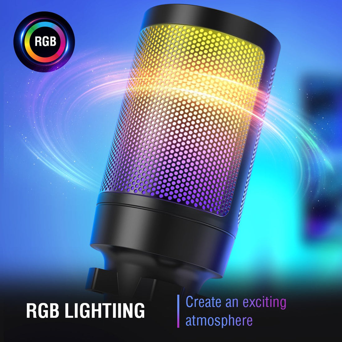 FIFINE AmpliGame A6V USB Condenser Microphone with RGB – FIFINE Official