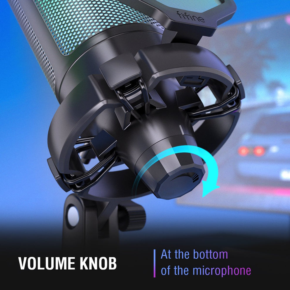 FIFINE AmpliGame A6V USB Condenser Microphone with RGB – FIFINE Official